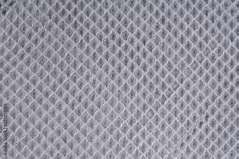 Gray corrugated cotton textile - close up of fabric texture. Cotton ...