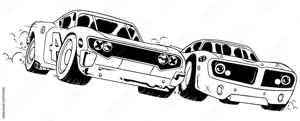Race Line Art Stock Vector | Adobe Stock