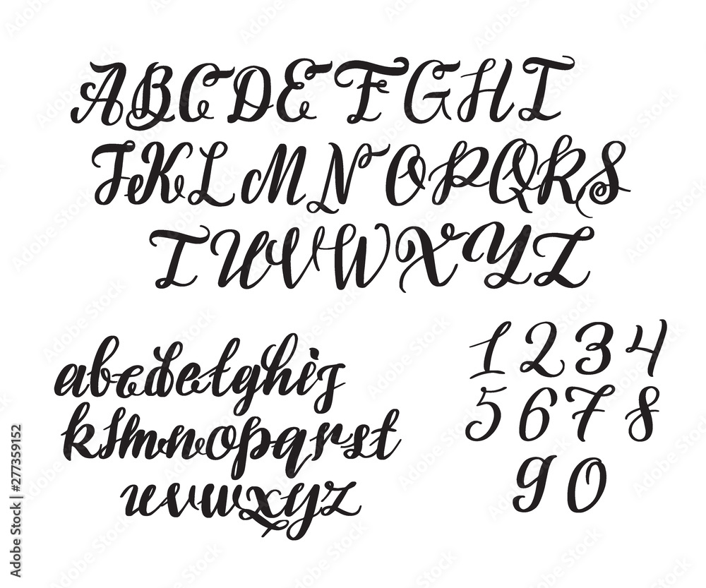 Hand Drawn Typeface Painted Vector Characters Lowercase And Uppercase hand-drawn-typeface-painted-vector-characters-lowercase-and-uppercase