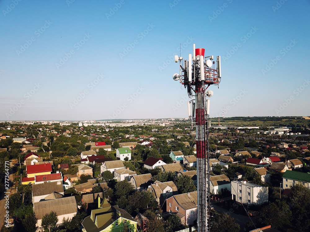 Telecommunication tower of 4G and 5G cellular. Base Station or Base ...