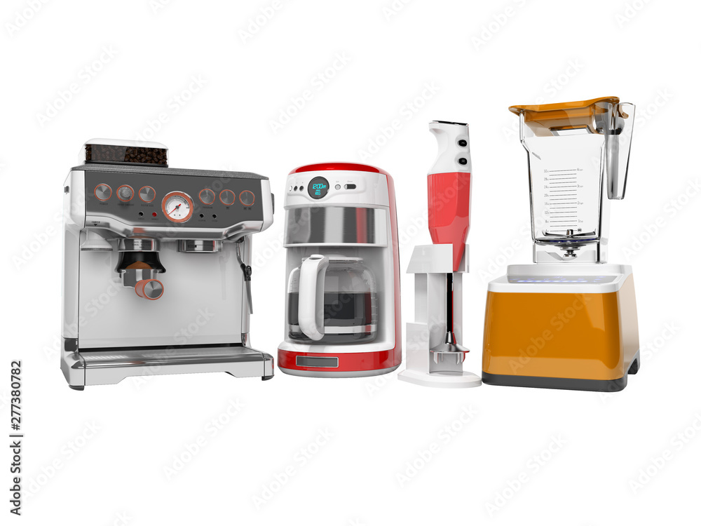 Concept group of household appliances for the kitchen rozhkovy coffee ...