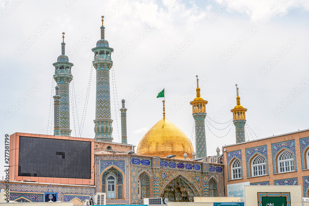 07/05/2019 Qom,.Qom Province.Iran, minarets of.The Shrine of Fatima ...