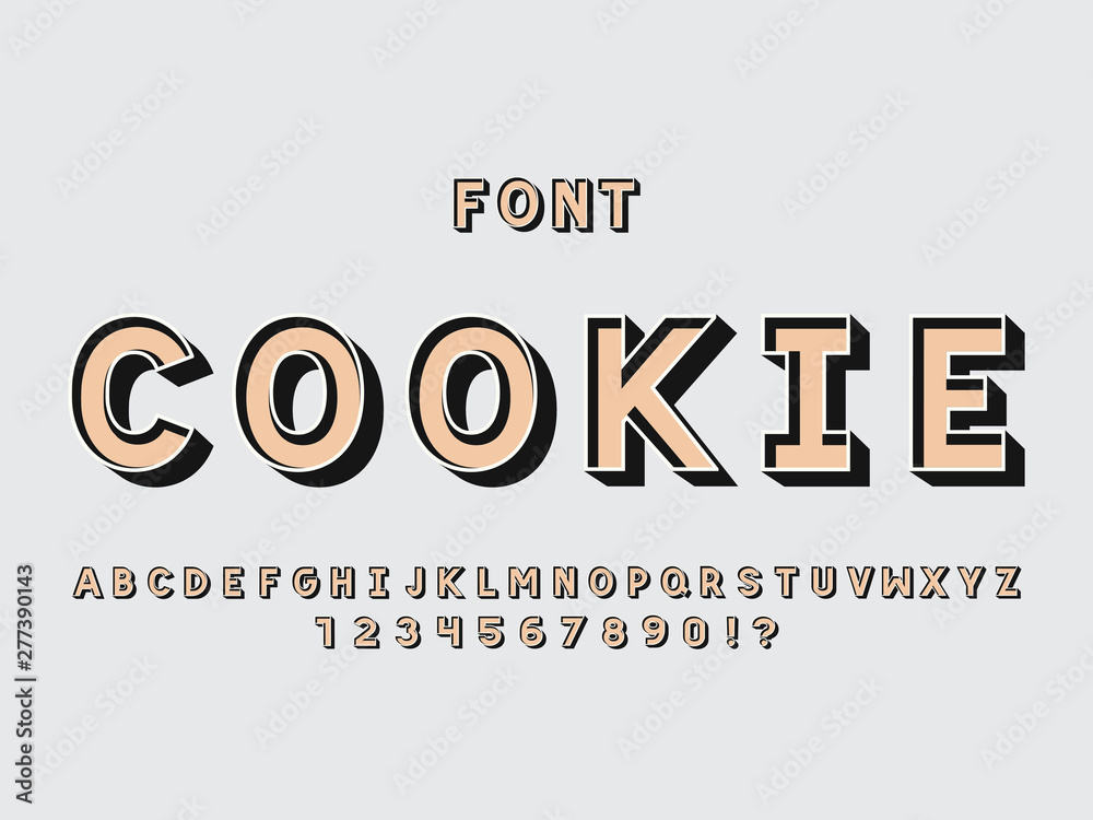 Cookie font. Vector alphabet Stock Vector | Adobe Stock