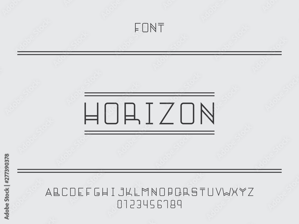 Horizon font. Vector alphabe Stock Vector | Adobe Stock