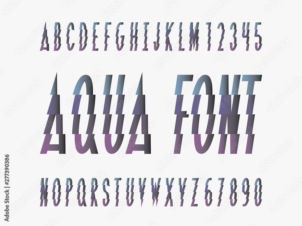 Aqua font. Vector alphabet Stock Vector | Adobe Stock