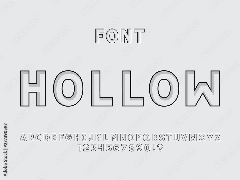 Hollow Font Vector Alphabet Stock Vector Adobe Stock