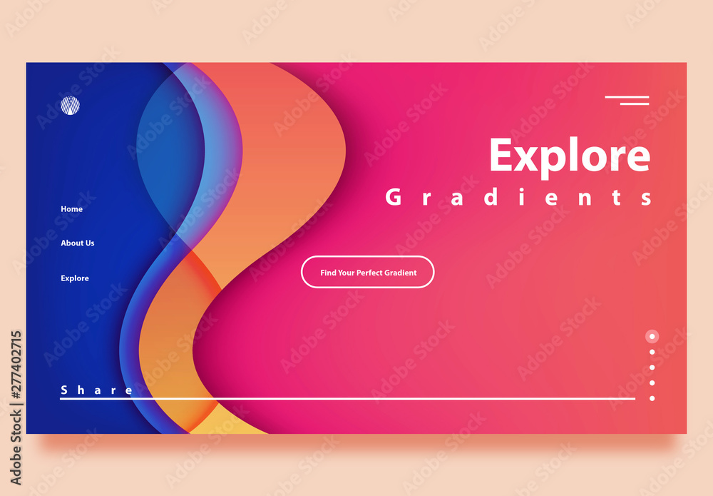 Website Landing Page Template With Gradients Stock Template Adobe Stock