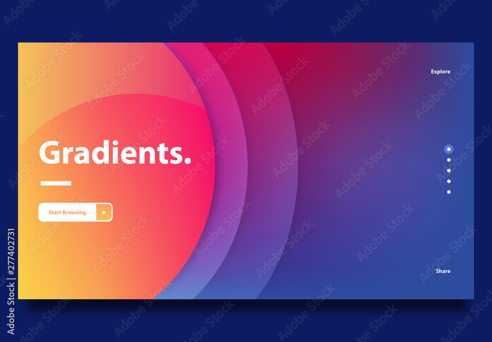 Website Landing Page Template with Gradients Stock Template | Adobe Stock
