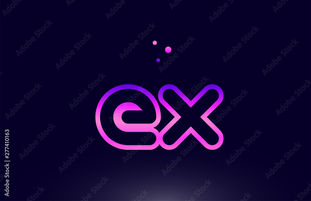 ex e x pink blue alphabet letter combination logo icon design Stock ...