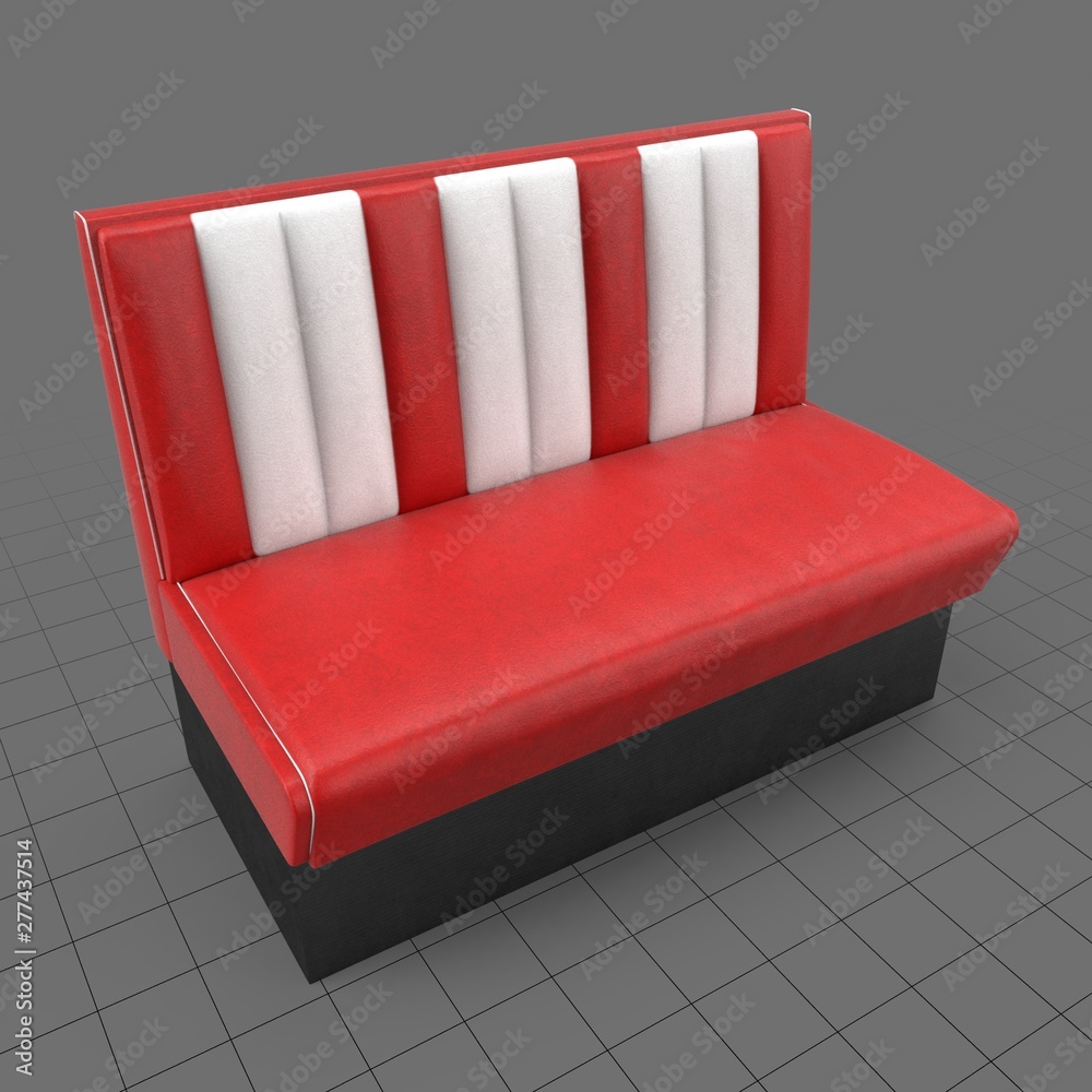 Retro dining bench Stock 3D asset | Adobe Stock