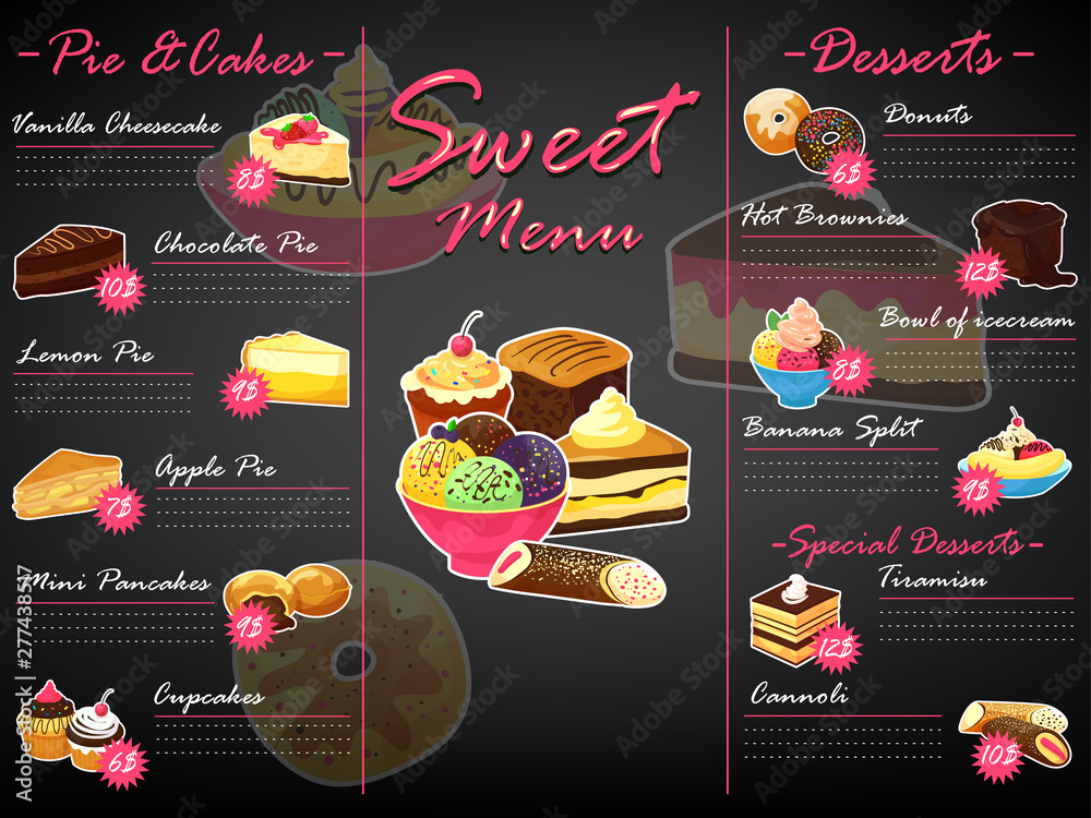 Dessert Menu Background
