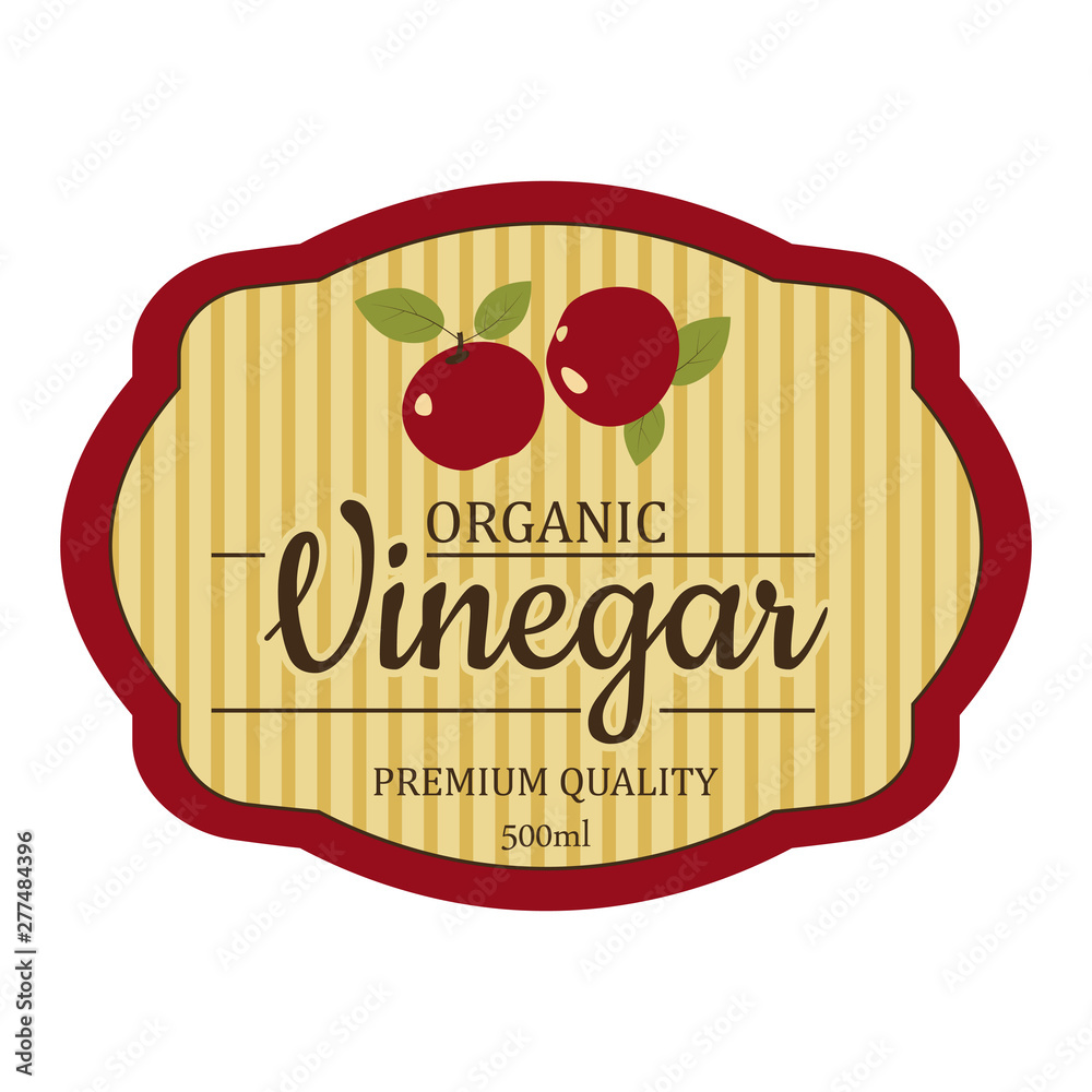 Vintage apple cider vinegar label frame design for stickers and other ...