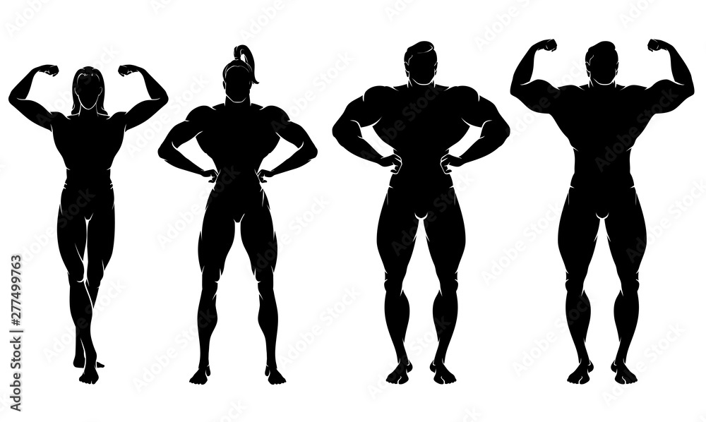 Body Builders Set Stock Vector | Adobe Stock