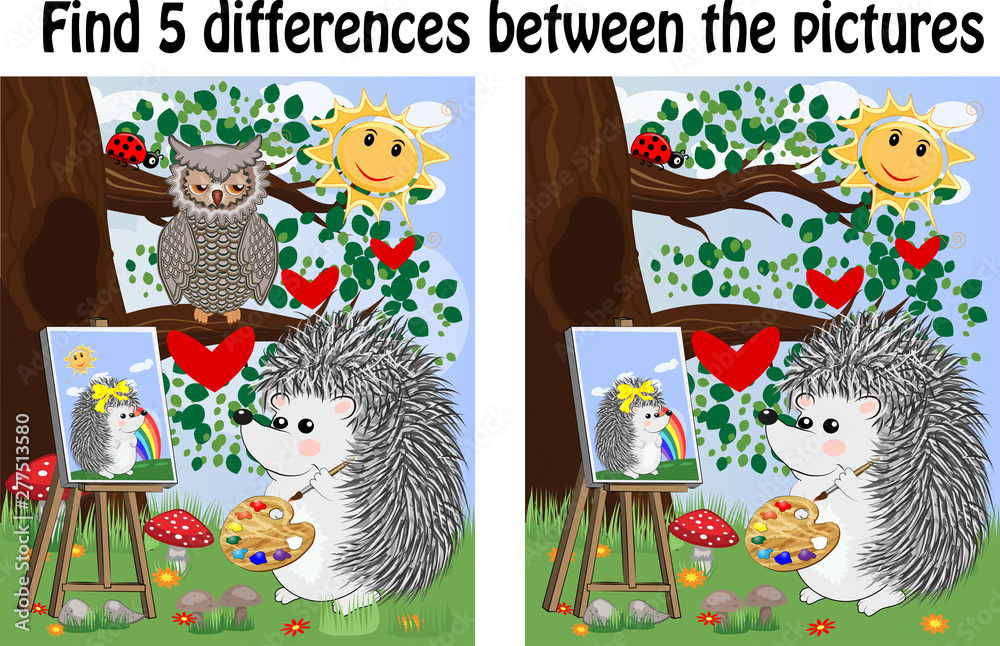 Find the differences between the pictures. Children's educational game ...