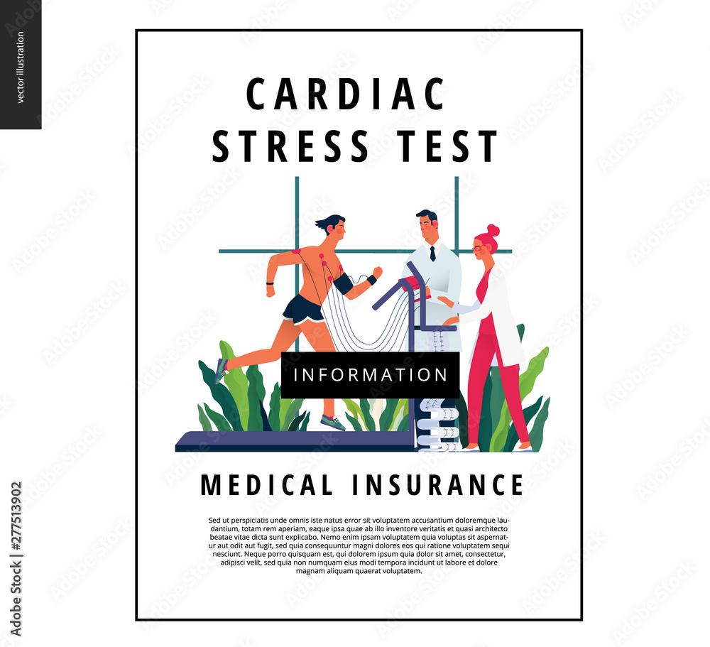 Medical tests template - cardiac stress test -modern flat vector ...