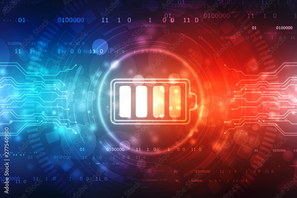 Battery Icon in digital background, battery Supply Concept Background ...