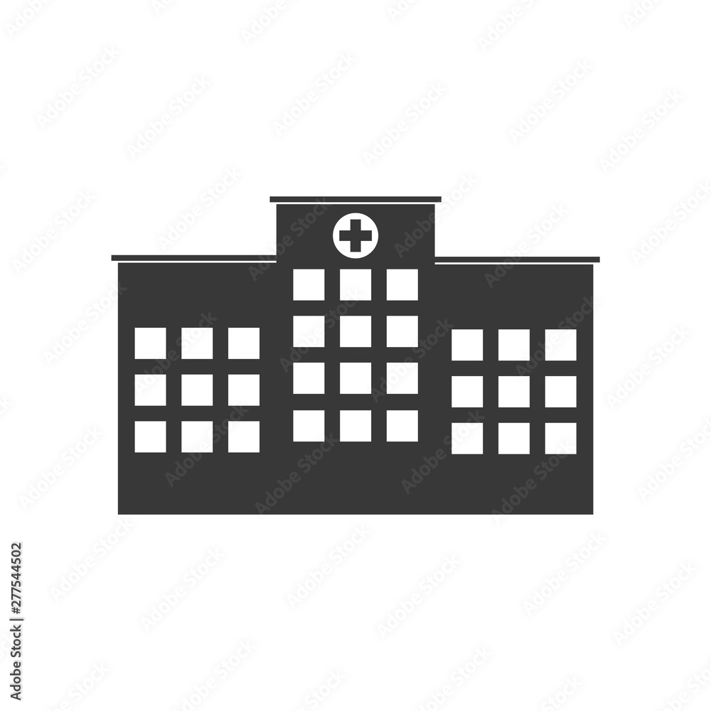 Hospital icon template black color editable. Hospital symbol vector ...