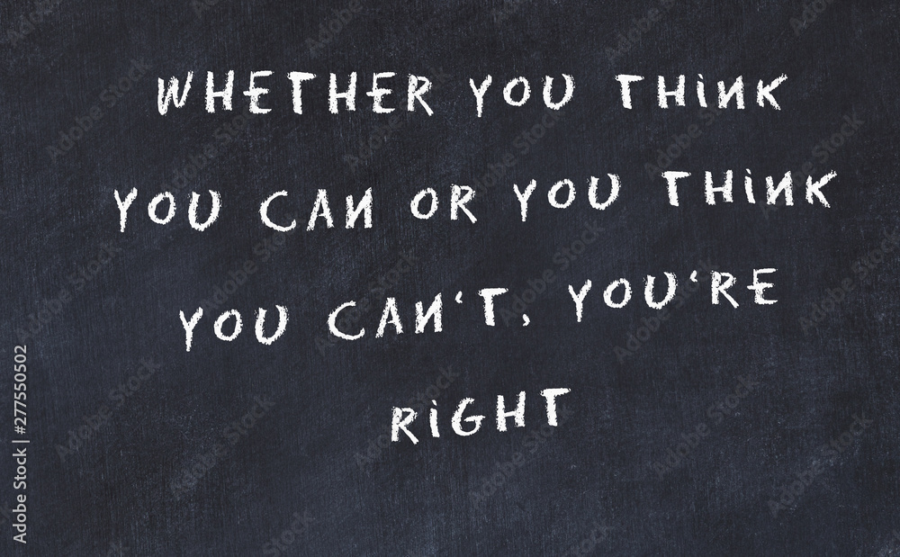 Poster Black chalkboard with handwritten wise motivational quote – Wall ...