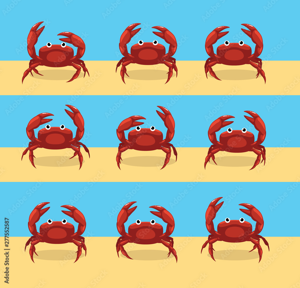 Crab Walking Animation Sequence Cartoon Vector Stock Vector | Adobe Stock