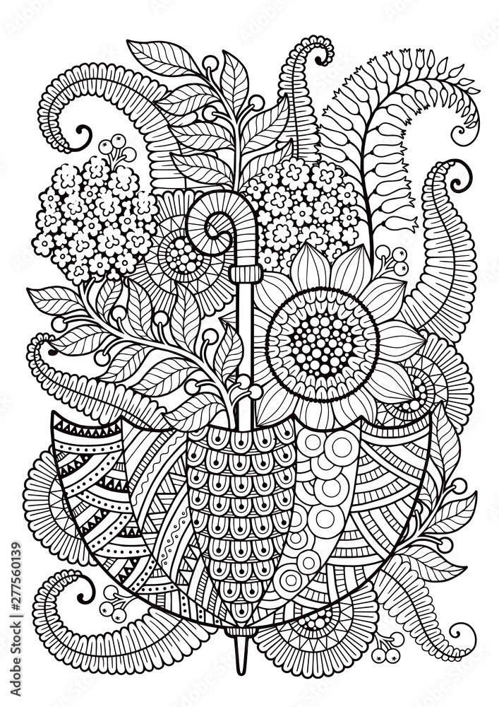 Vector coloring book for adult. abstract backgrounds of flowers ...
