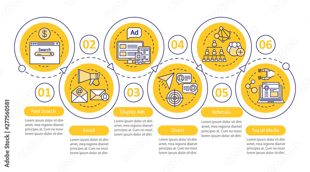 Marketing channels vector infographic template. Business presentation ...