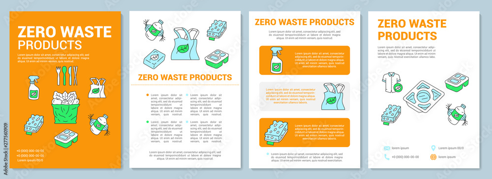 Zero waste products brochure template layout. Flyer, booklet, leaflet ...