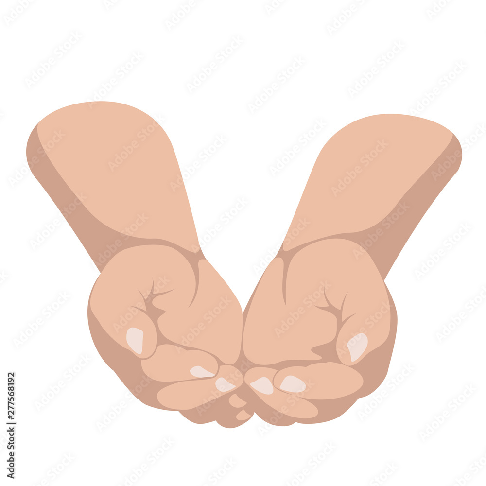 hands cupped together,vector illustration,flat Stock Vector | Adobe Stock