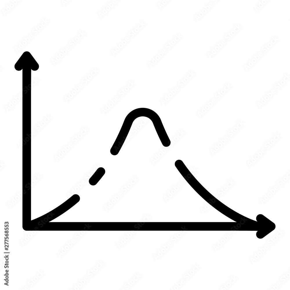 Gauss histogram function graph icon. Outline gauss histogram function ...