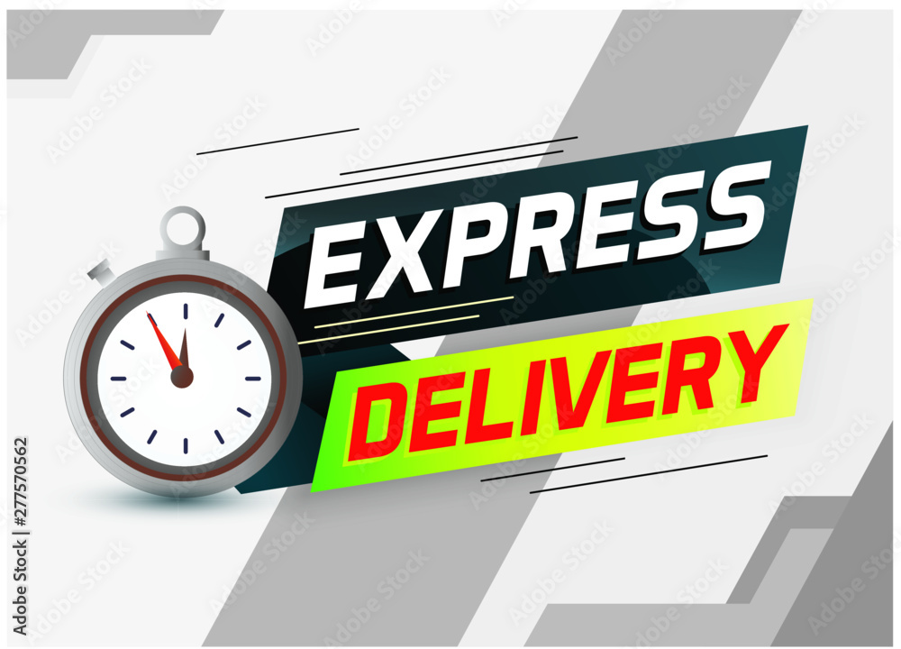 Express delivery word concept vector illustration with megaphone and ...