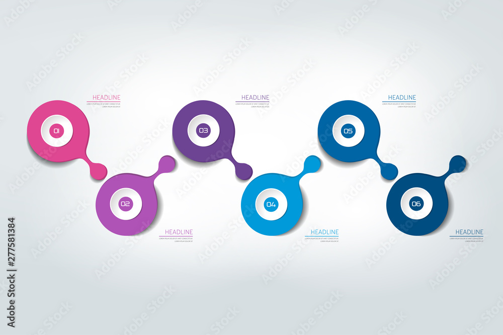 Timeline chart, template, banner. Business color vector. Infographic ...