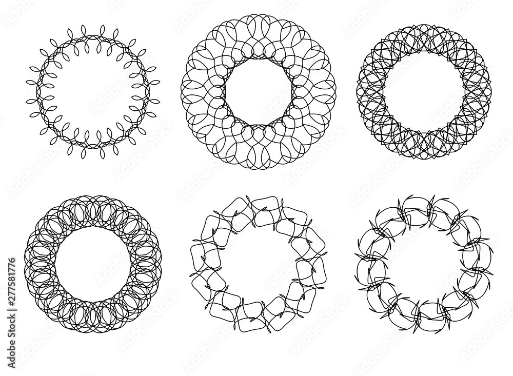 Round frame with ornate borders Design elements. Stock Vector | Adobe Stock