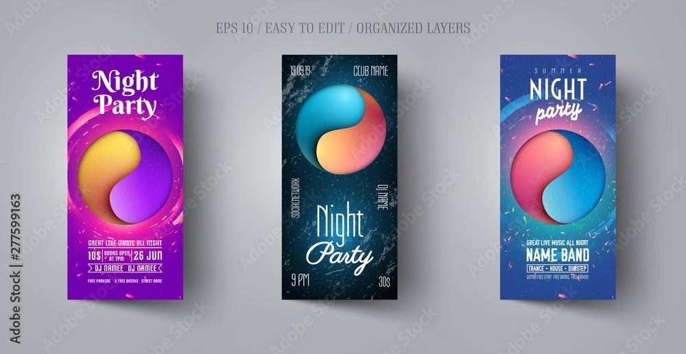 Flyer or poster design template for musical night party. Modern ...