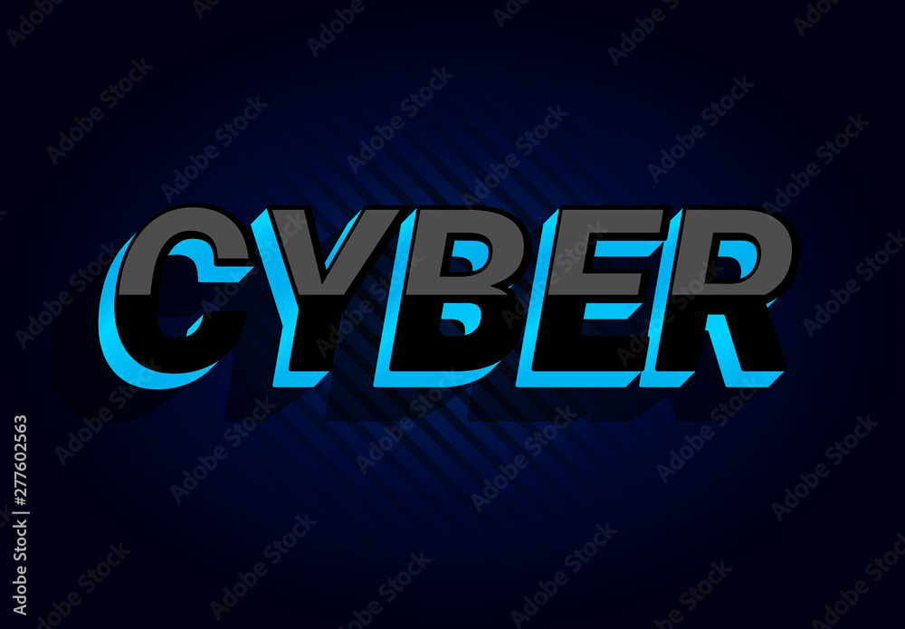 Dark Futuristic Cyber Text Effect Stock Template | Adobe Stock
