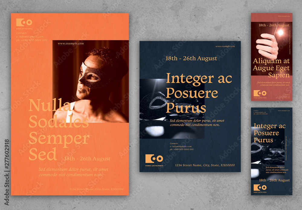 Event Layout Set with Textured Background Stock Template | Adobe Stock