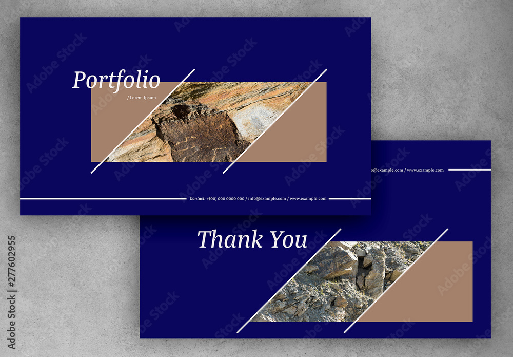 Blue and White Web Portfolio Layout Stock Template | Adobe Stock