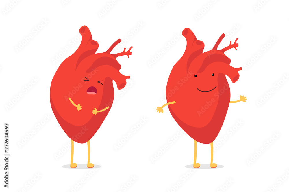 Sad sick unhealthy cry vs healthy strong happy smiling cute heart ... Sad sick unhealthy cry vs healthy strong happy smiling cute heart ...