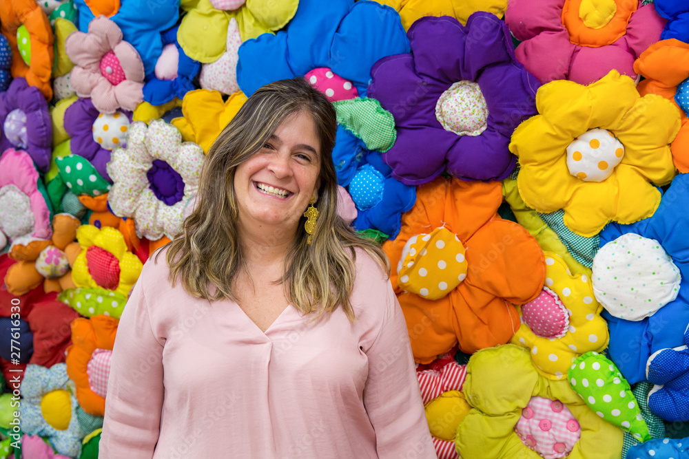 Fat girl happy isolated expressing her achievement and joy. Body ...