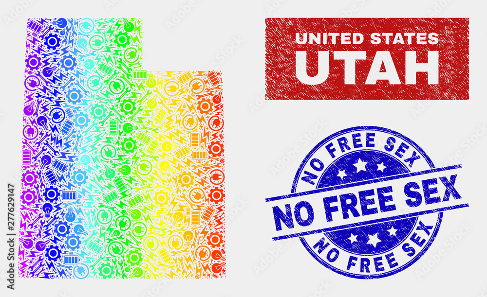 Tools Utah State Map And Blue No Free Sex Textured Seal Spectrum Gradient Vector Utah State Map
