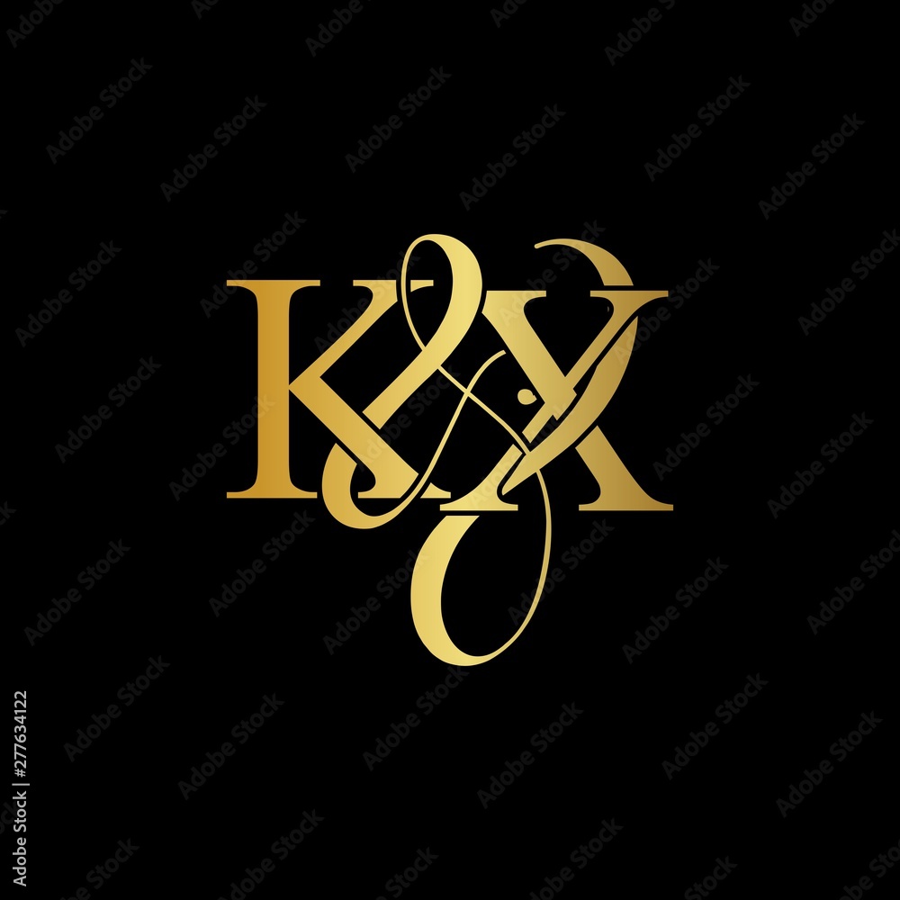 K & X KXlogo initial vector mark. Initial letter K & X KX luxury art ...