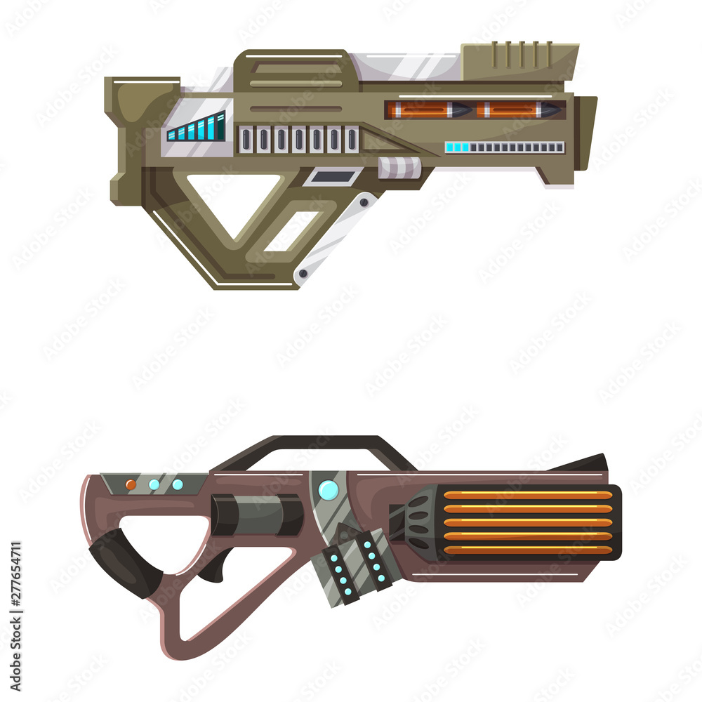 Weapon vector space gun blaster laser gun with futuristic handgun and ...