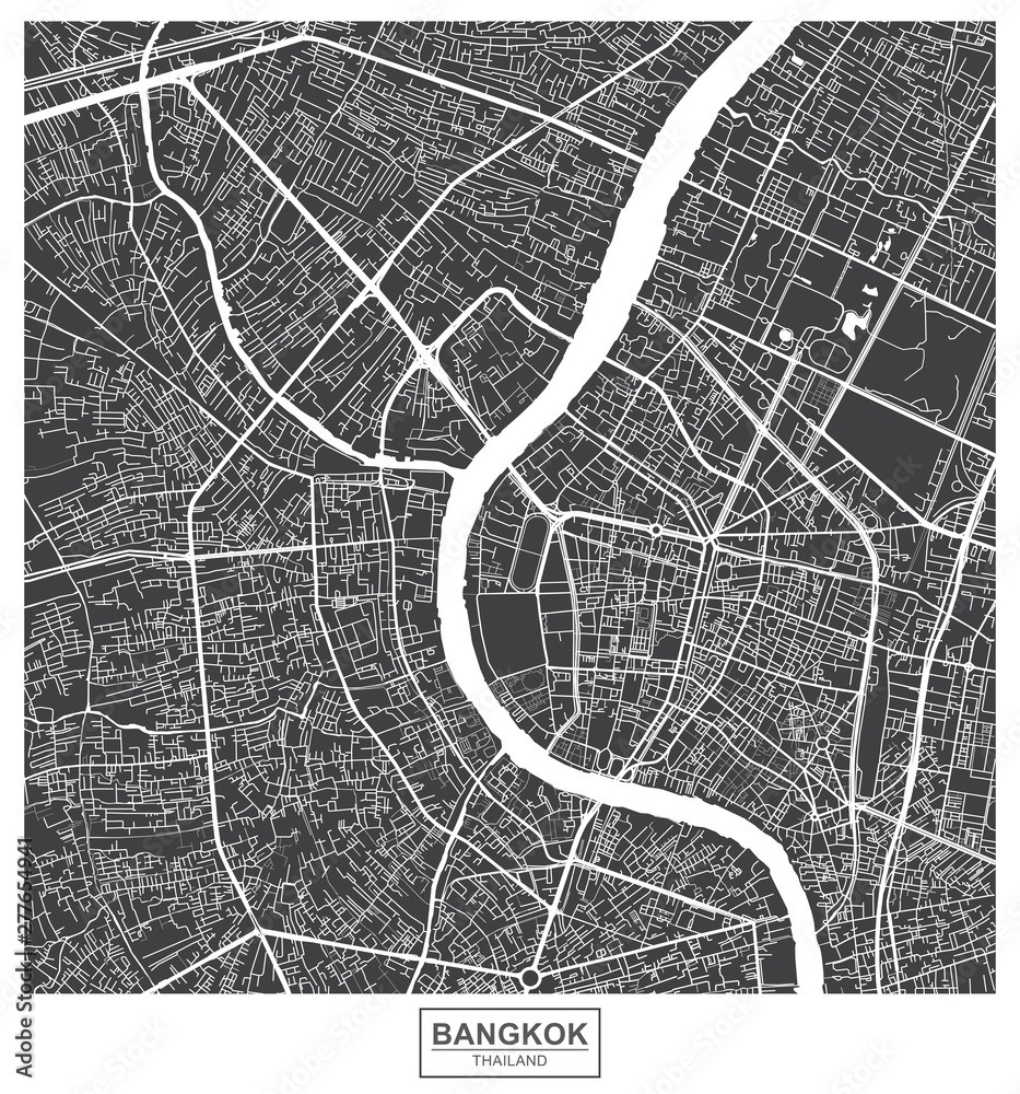 Bangkok city vector map , Thailand Stock Vector | Adobe Stock