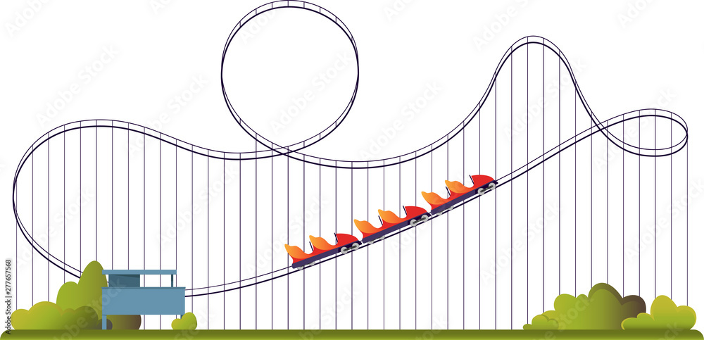 Roller coaster vector illustration. Stock Vector | Adobe Stock