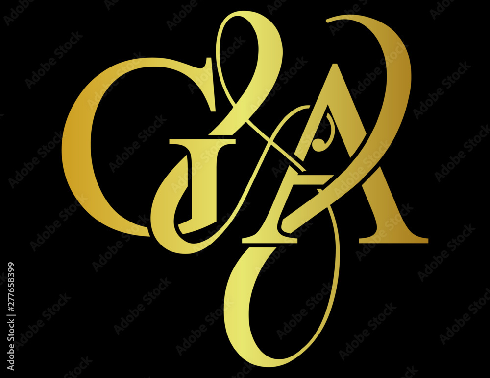G & A / GA logo initial vector mark. Initial letter G and A GA logo ...
