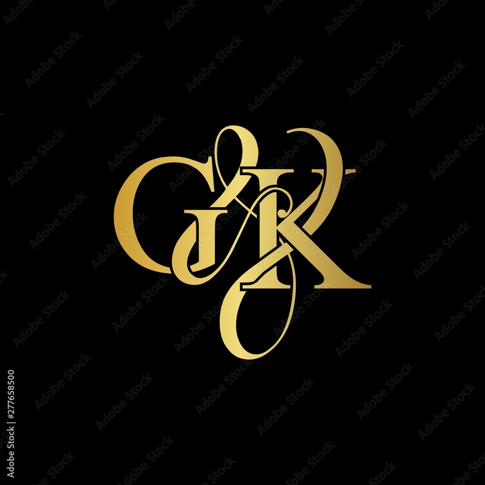 G & K / GK logo initial vector mark. Initial letter G and K GK logo ...