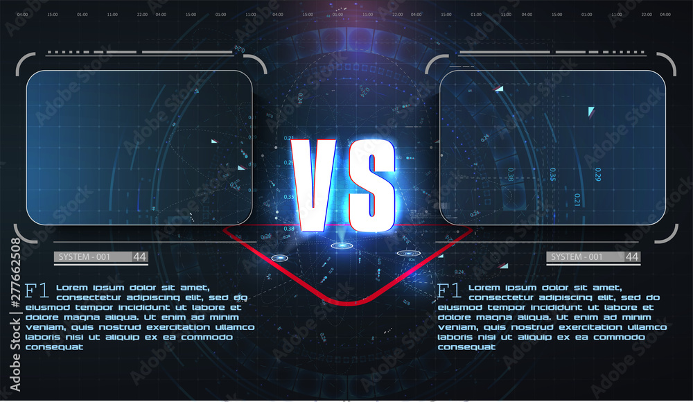 VS, Versus futuristic design. Battle headline template. Futuristic ...