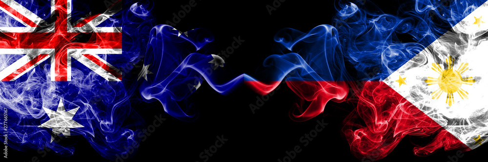 Australia Vs Philippines Filipino Smoky Mystic Flags Placed Side By