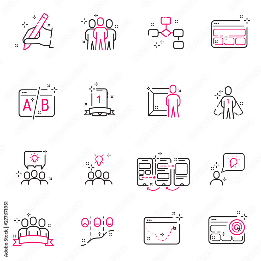 UX / UI a set of modern two-color icons. Icon set showing the ...