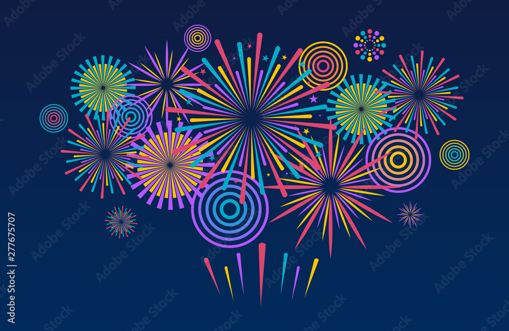 Fireworks background. Vector Stock Vector | Adobe Stock
