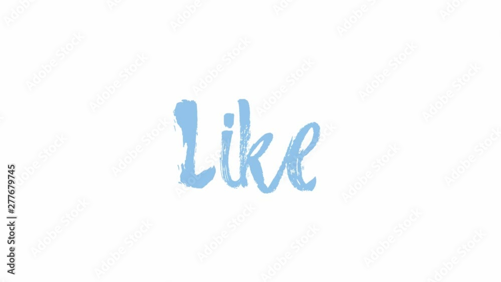 Blue paint handwritten style text animation on a white screen for vlogs ...