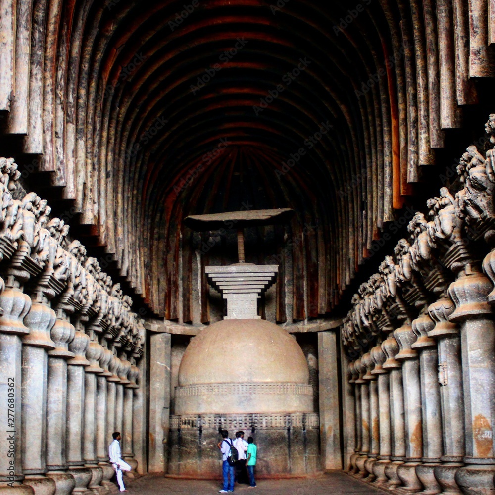 Karla caves , buddhist structure in Pune, India Stock Photo | Adobe Stock